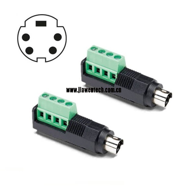 4-pin mini-DIN screw terminal adaptor-Teminal Block-SHENZHEN JIAWEN ...