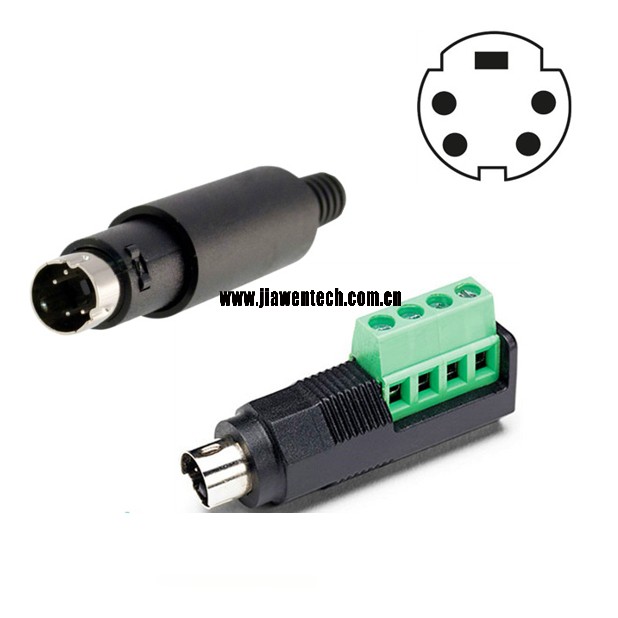 4-pin mini-DIN screw terminal adaptor-Teminal Block-SHENZHEN JIAWEN ...